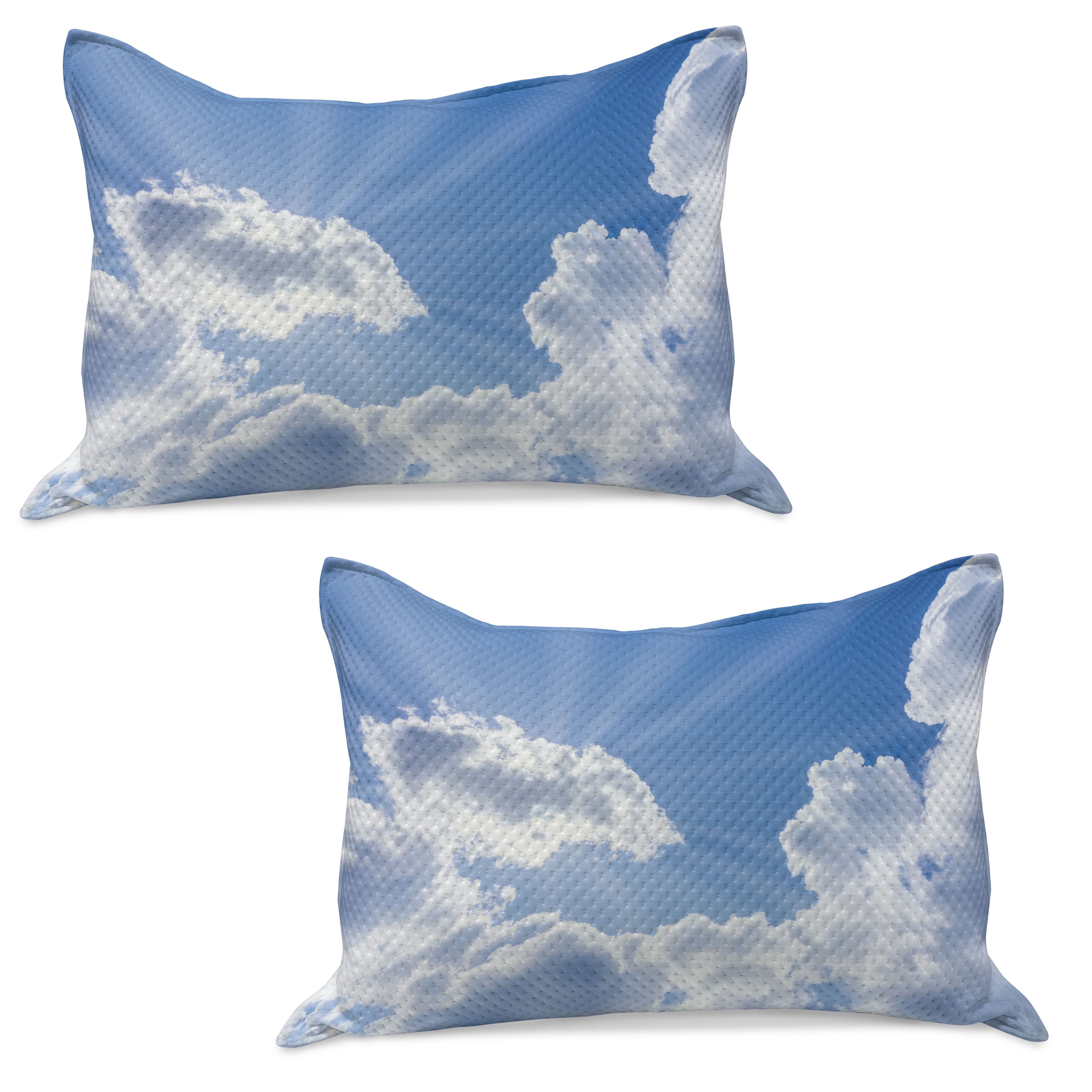Landscape Knitted Quilt Pillowcover Set of 2, Sun Rays Breaking Through ...