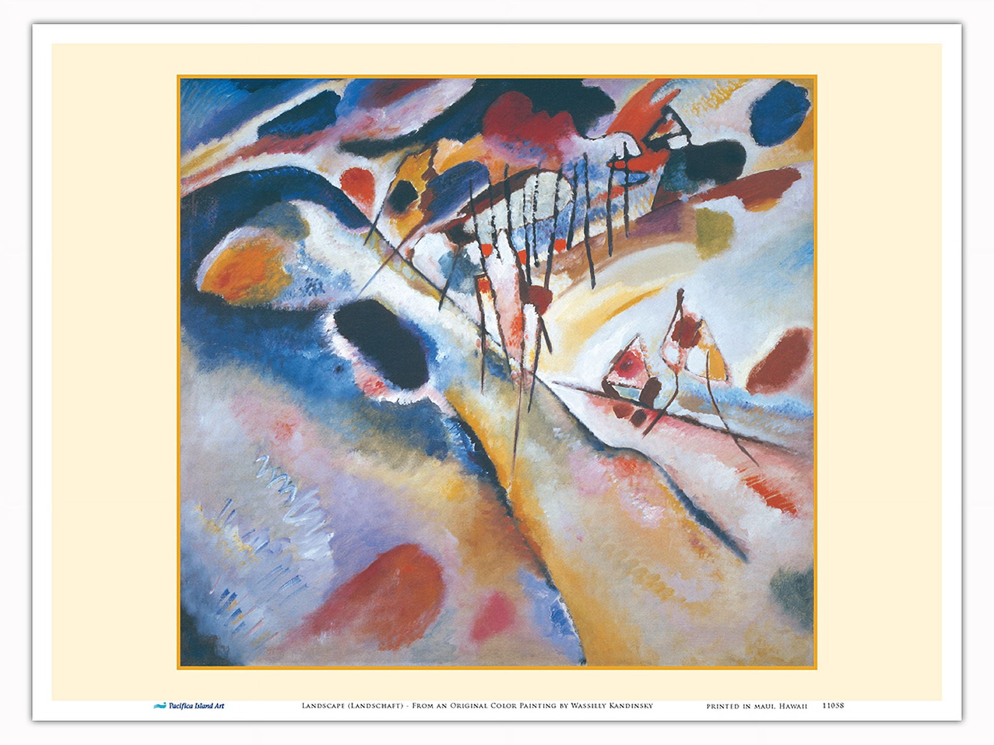 Landscape (Landschaft) - From an Original Color Painting by Wassily ...