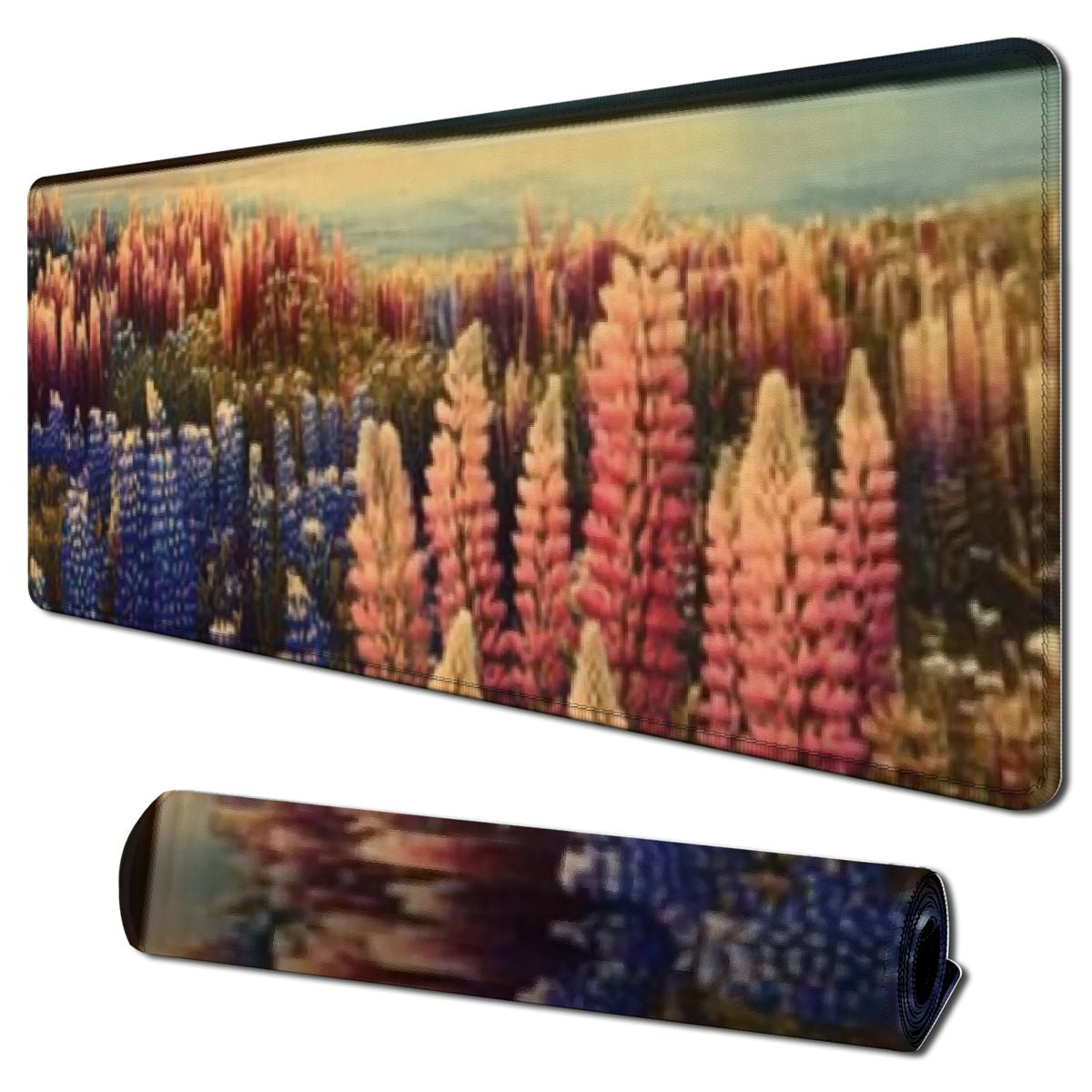 Landscape Lavender Flowers Sunset Large Mouse Pad Gaming Mousepad Desk ...