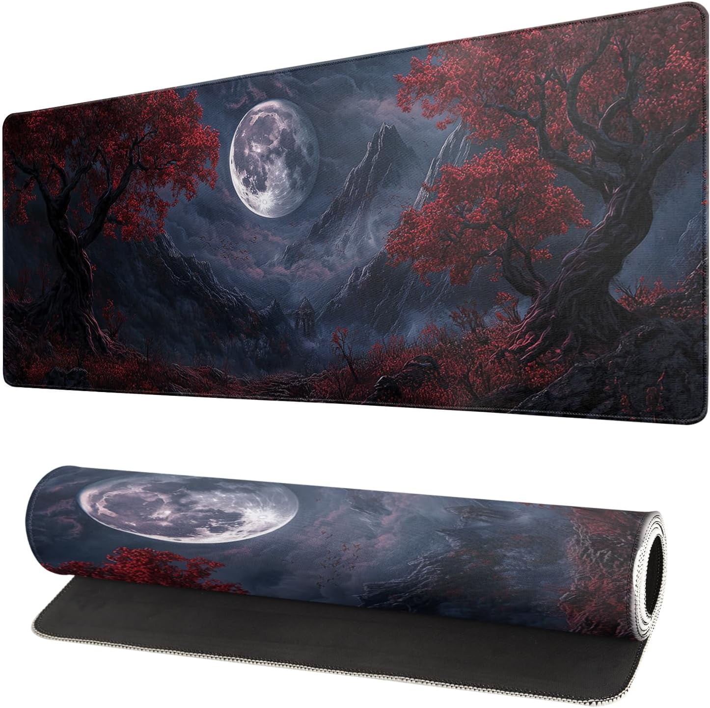 Landscape Mouse Pad 31.5x11.8 Inch Red Full Desk Japanese Mousepad ...