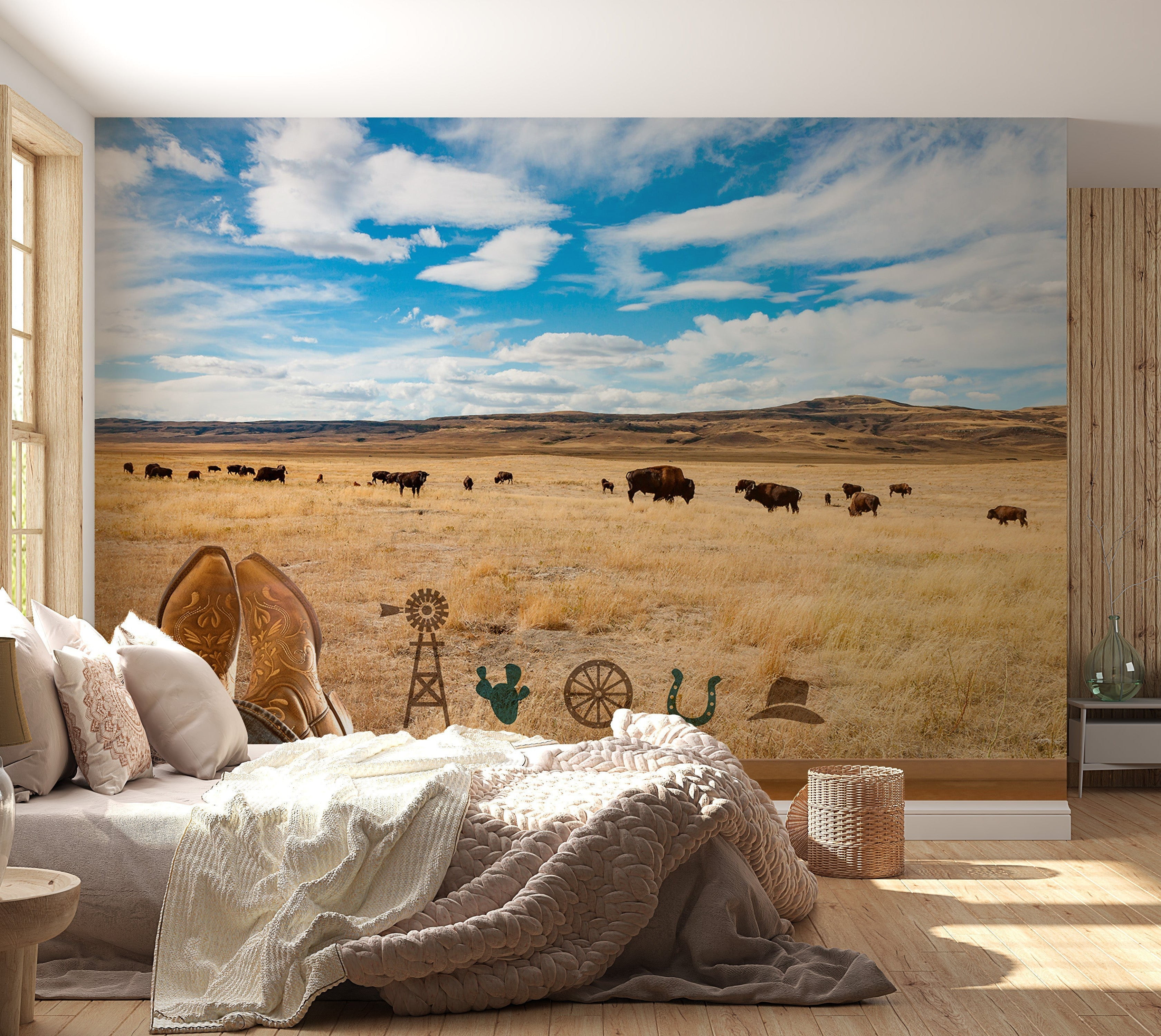 Landscape Non-pasted Wallpaper Wall Mural - Texas Ranch - Walmart.com