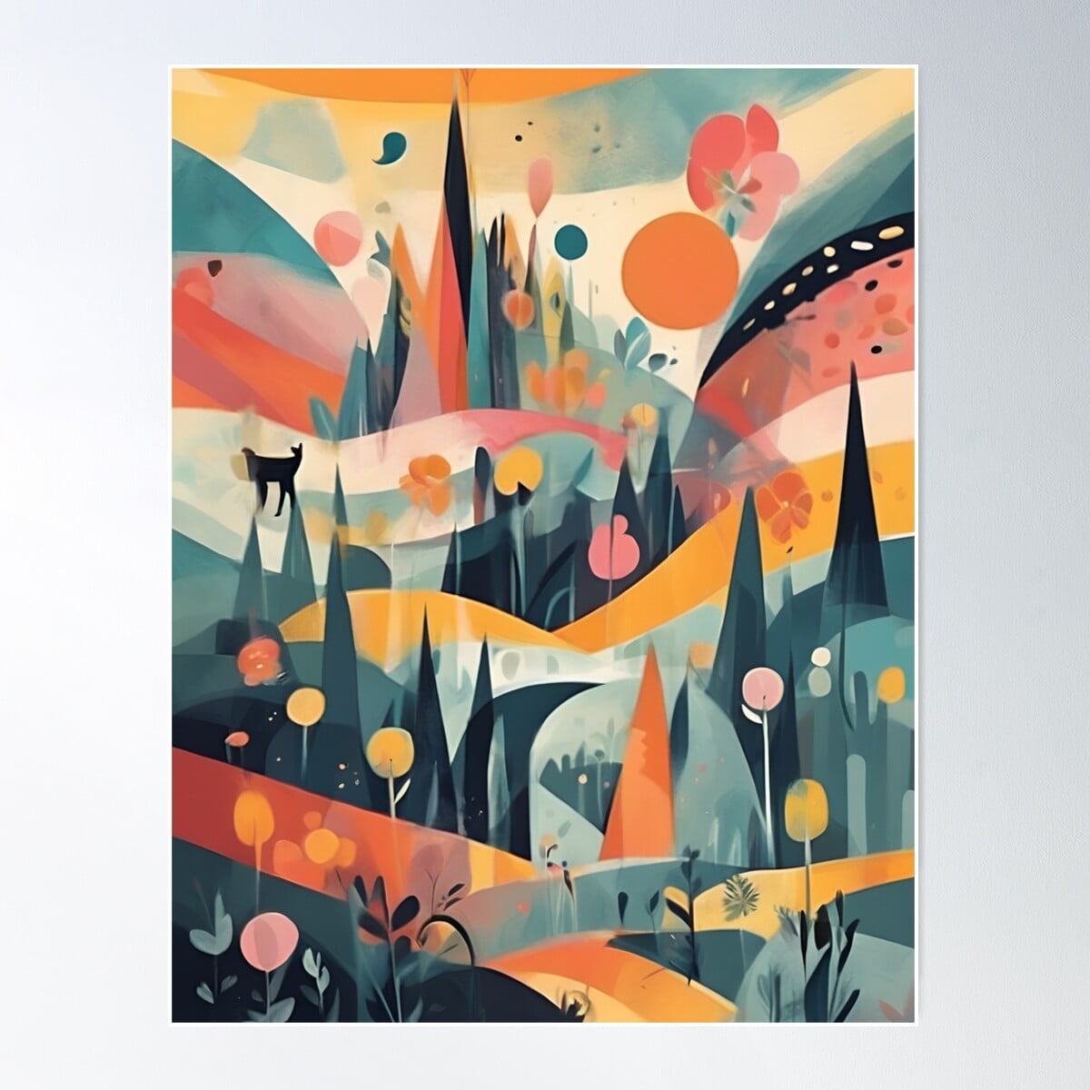 Landscape Number Two Poster Wall Art, Modern Wall Decor For Living Room ...