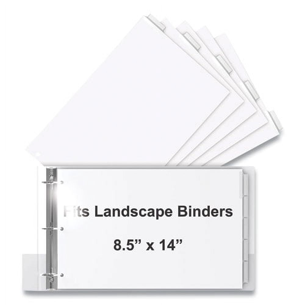 Landscape Orientation Index Dividers, 5-Tab, 14 X 8.5, White, 1 Set ...
