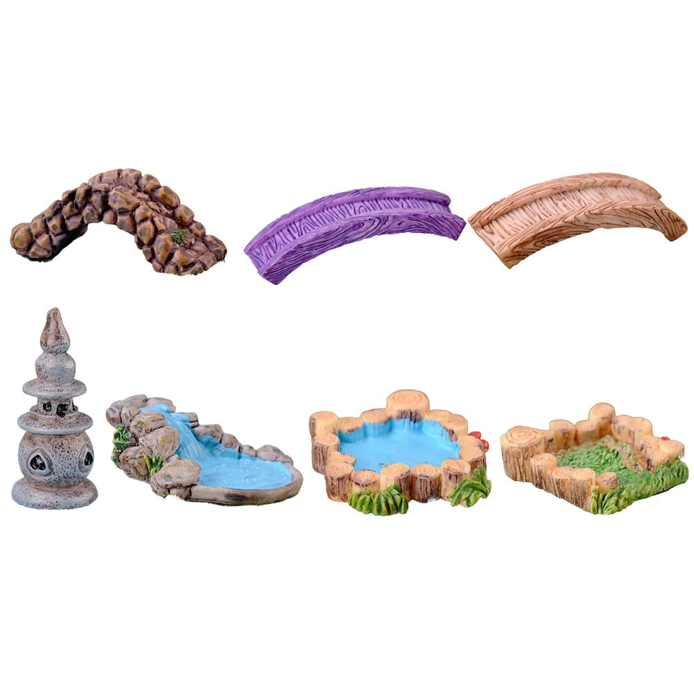 Landscape Ornament Lighthouse, Water Well, Bridge, and Vintage House ...