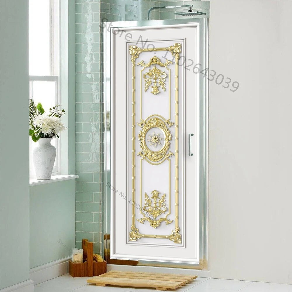 Landscape Outside Window Vinyl Door Stickers 3D Flower Modern Art ...