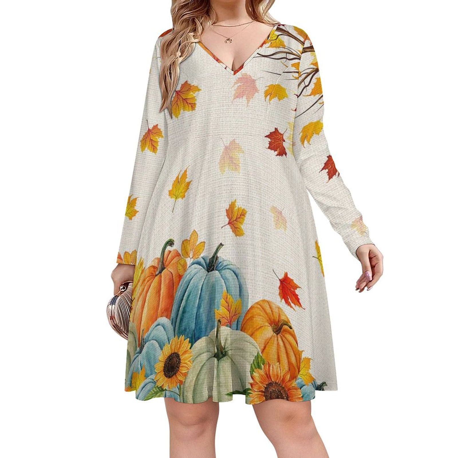 Landscape Painting Farmhouse Long Sleeve Sexy Dresses For Women Ladies ...