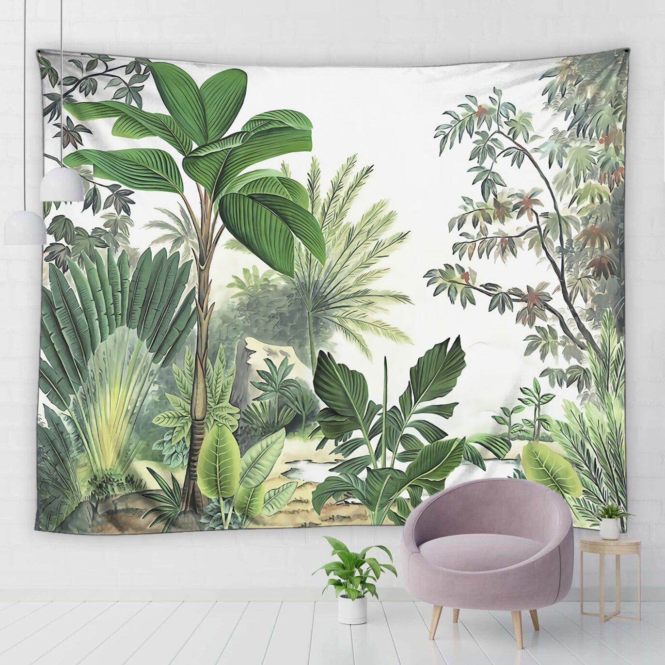 Landscape Painting Tapestry Wall Hanging Sunset Colorful Park Lake Natural Scenery Bohemian ...