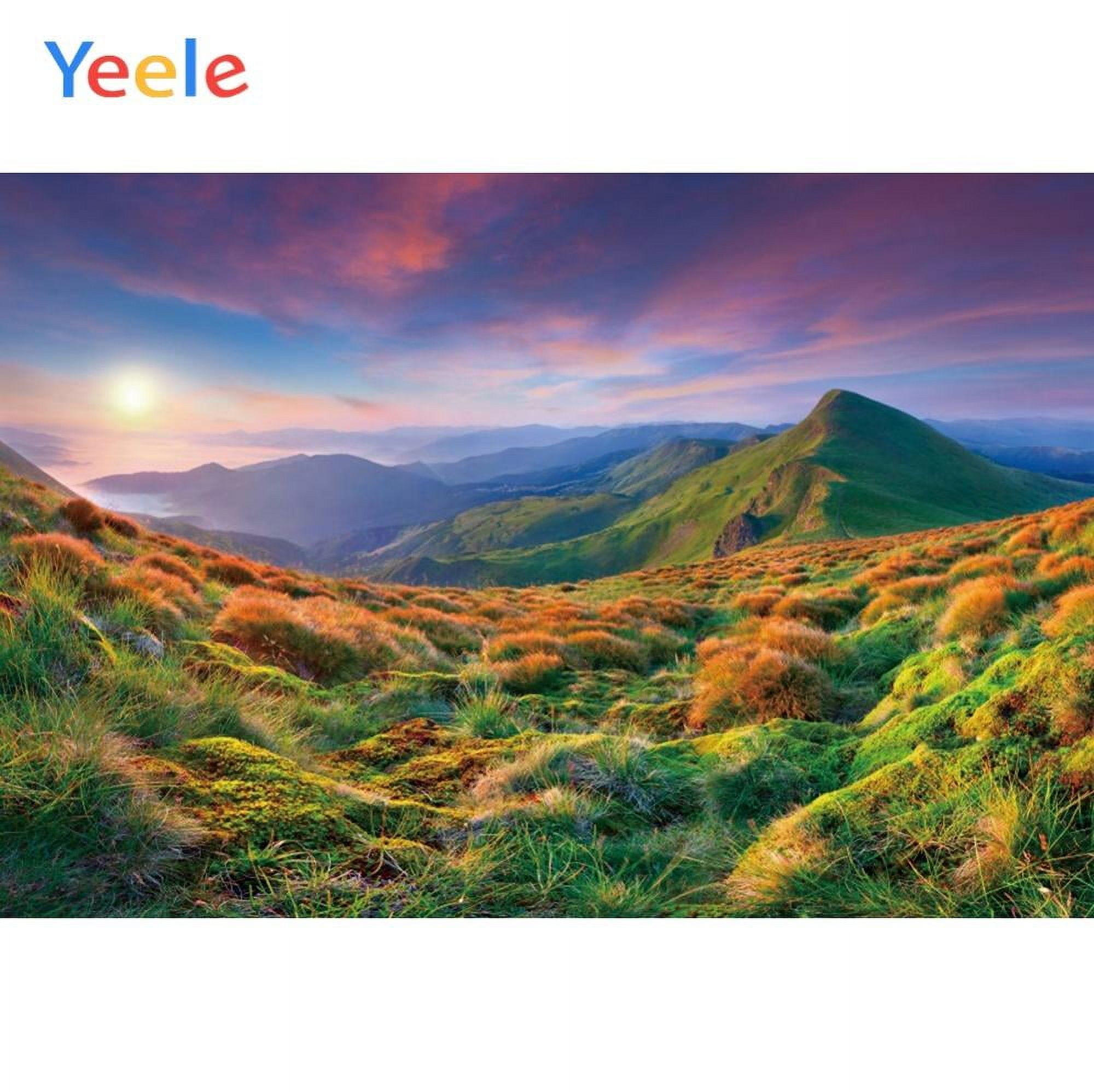 Landscape Photocall Lawn Mountain Sunrise Ins Photography Backdrops ...