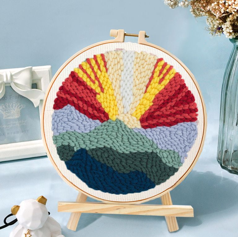 Landscape Punch Needle Kits Adults Beginner, Handcraft DIY Craft Hoop ...