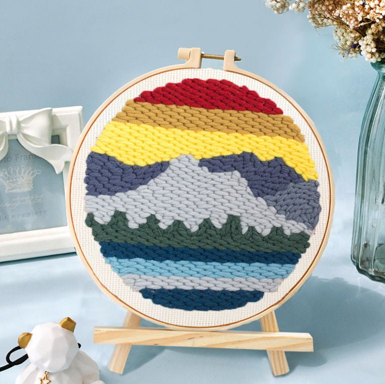 Landscape Punch Needle Kits Adults Beginner, Handcraft DIY Craft Hoop ...