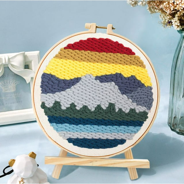 Landscape Punch Needle Kits Adults Beginner, Handcraft DIY Craft Hoop ...