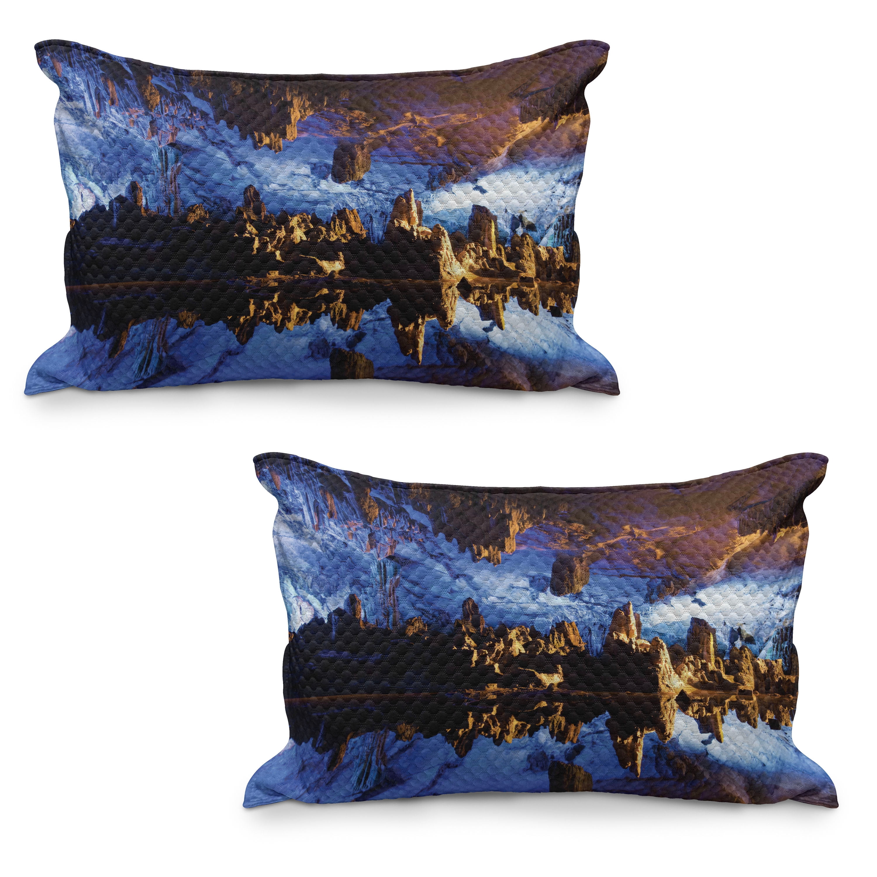 Landscape Quilted Pillowcover Set of 2, Geographicmations in a ...