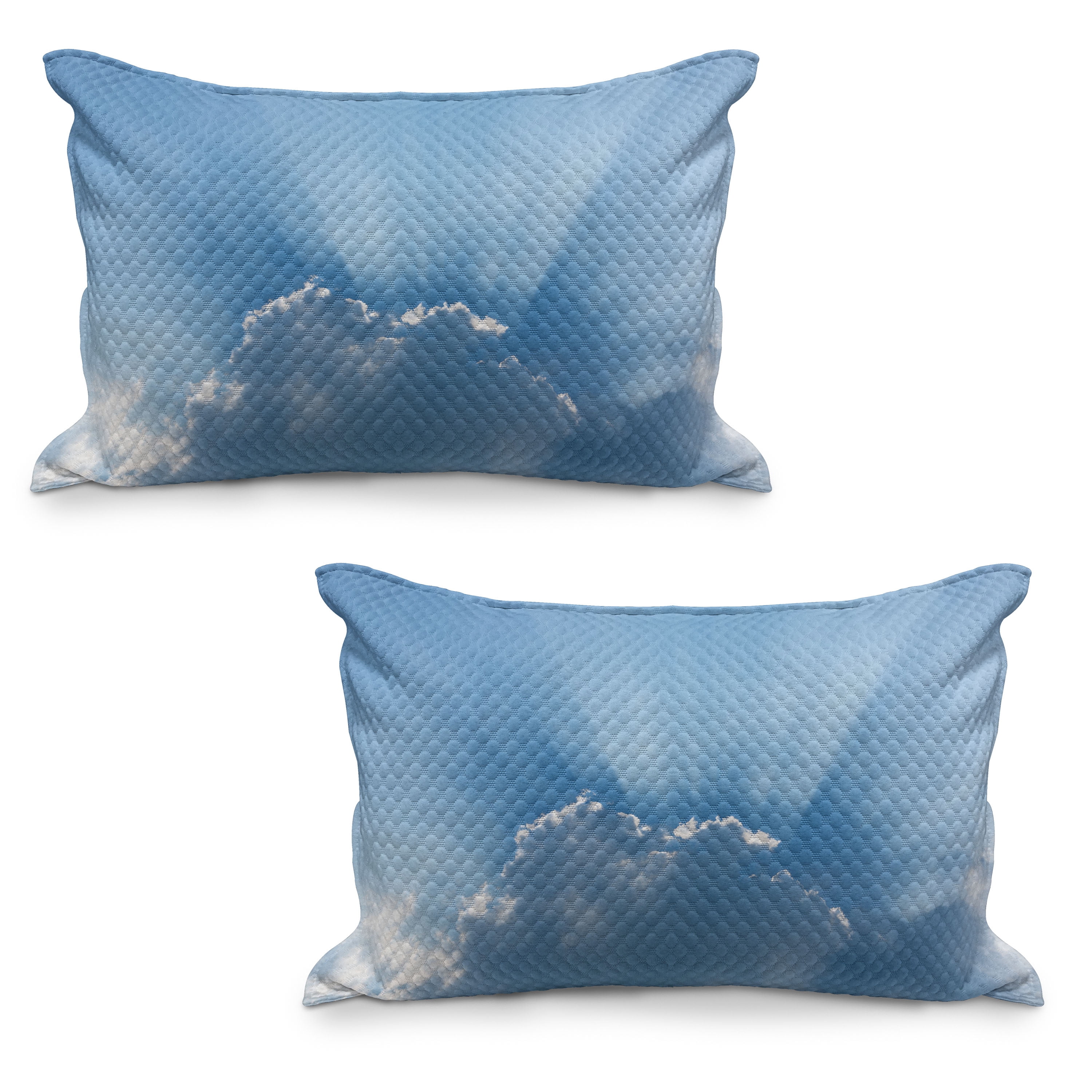 Landscape Quilted Pillowcover Set of 2, Sunburst Lining View Fluffy ...