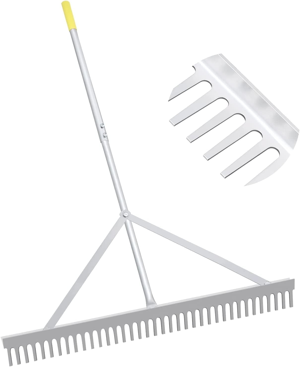 36'' Landscape Rake, Lightweight Aluminum with 69'' Handle, Lawn Care ...