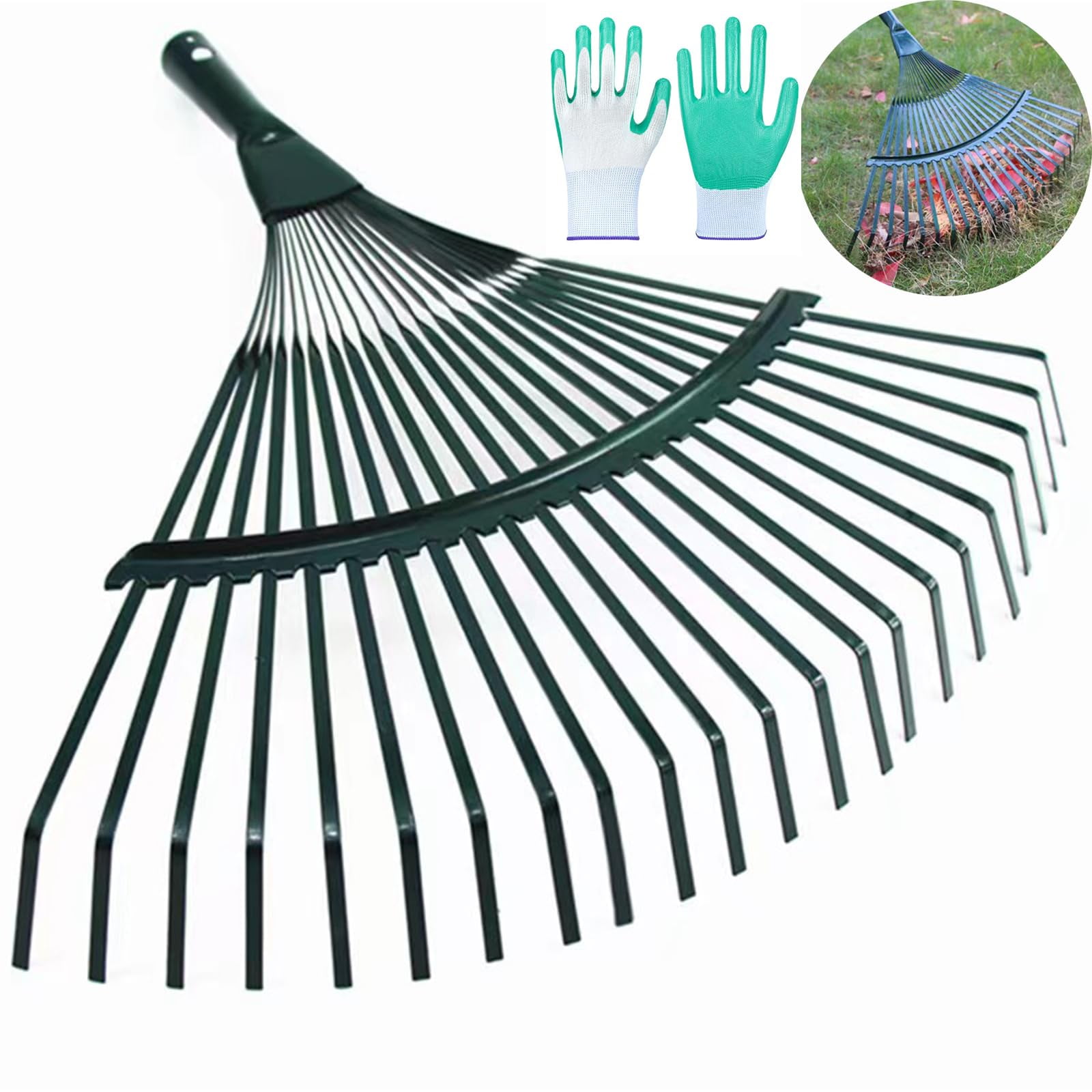 Landscape Rake,Rake Garden Tool with Gloves C3 Head Replacement,Metal ...