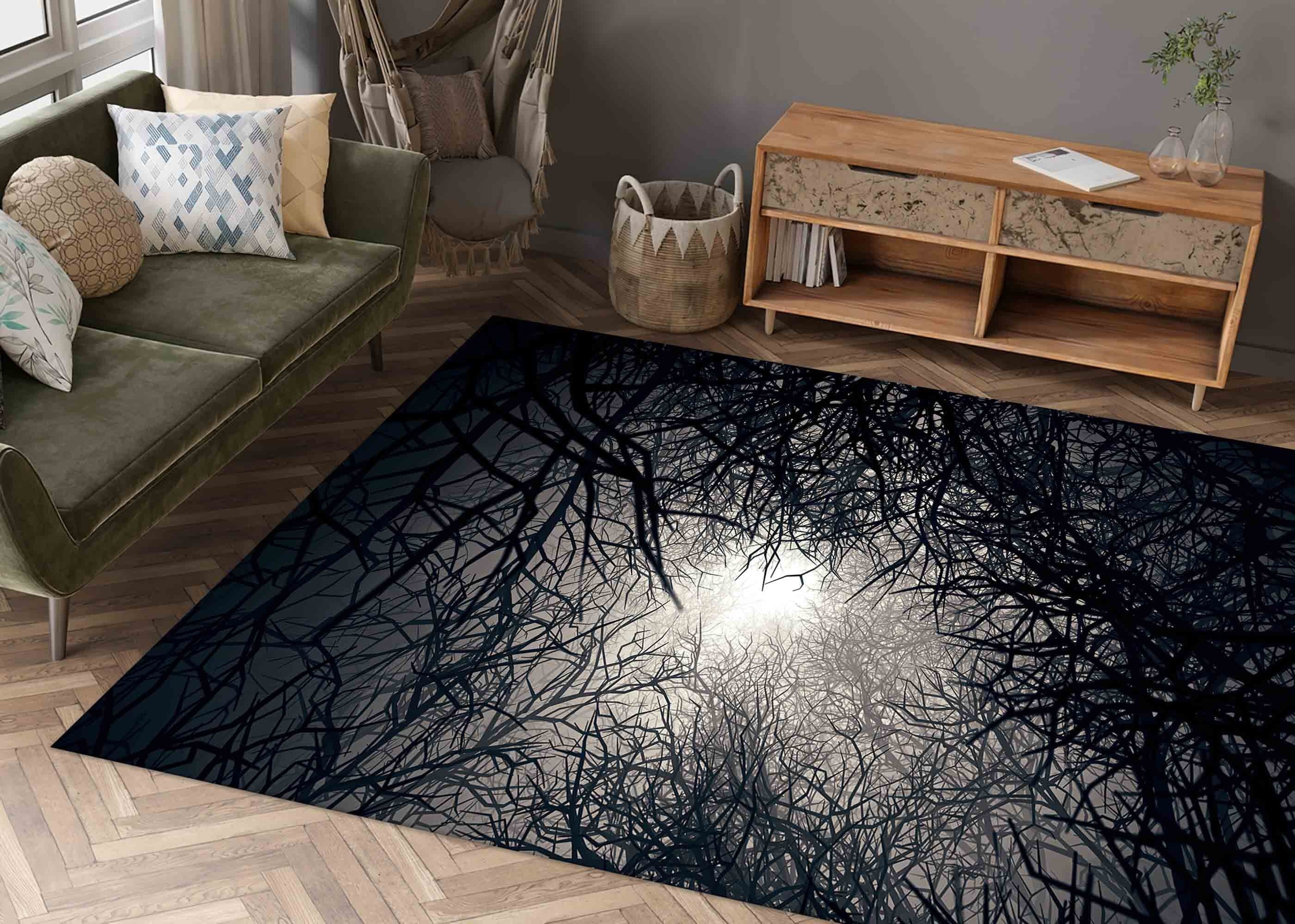 Landscape Rugs, Moonlight Rug, Personalizeds Rug, Forest Landscape Rugs ...