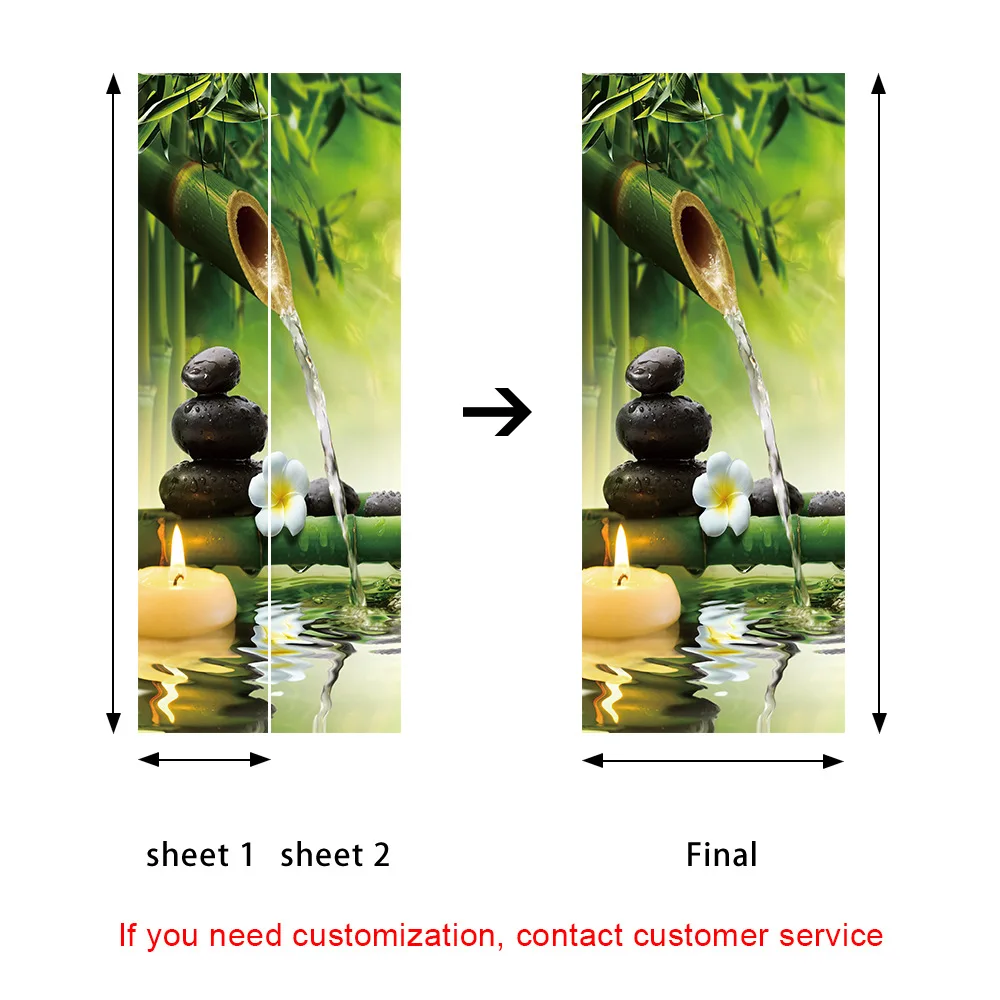 Landscape Scenery Door Sticker Self Adhesive Waterproof PVC Forest ...