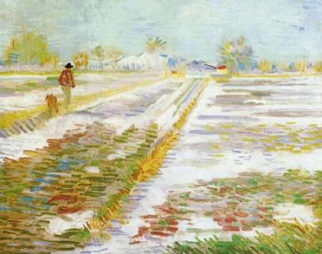 Landscape Snow Poster Print by Vincent Van Gogh (24 x 30) - Walmart.com