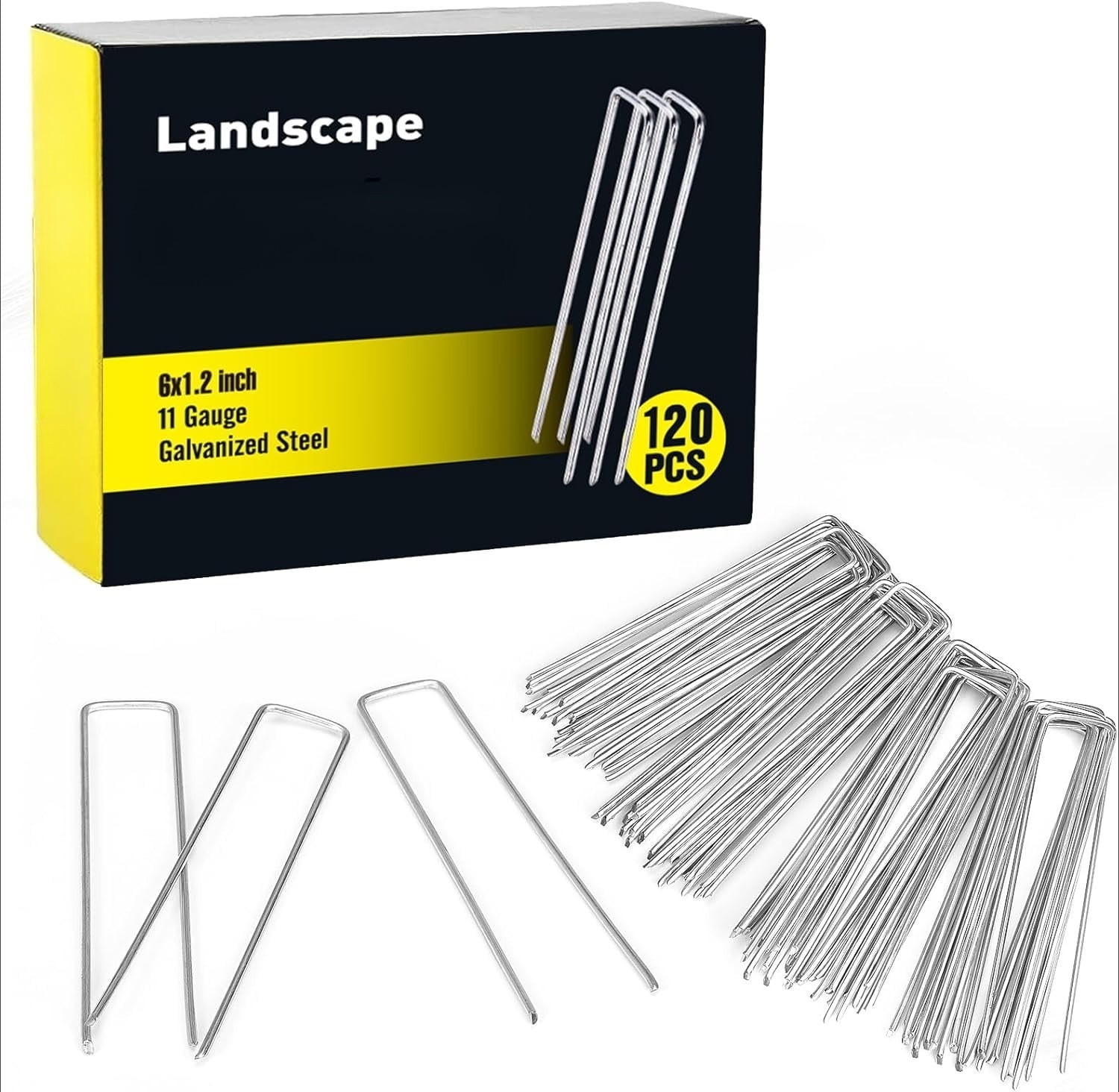 Landscape Staples 11 Gauge Garden Staples, Galvanized Garden Stakes U ...