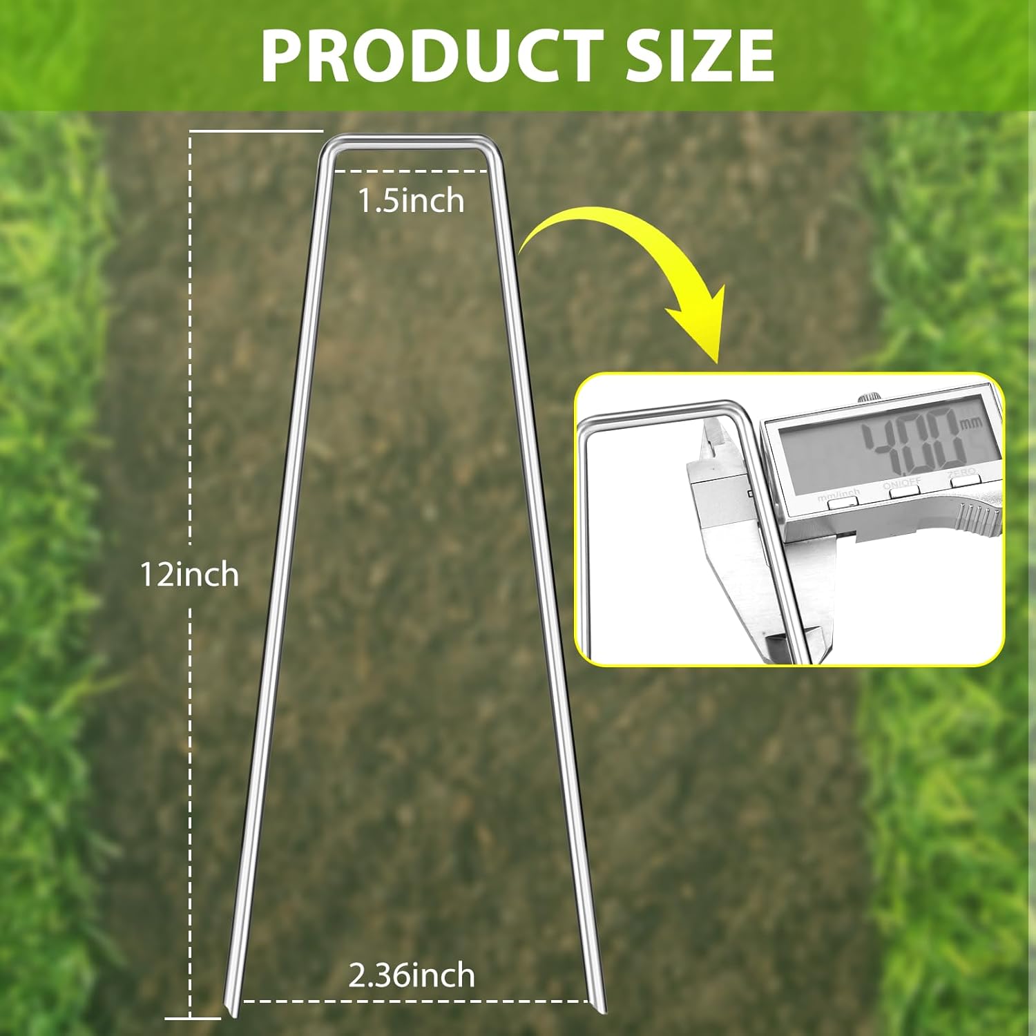 Landscape Staples 12 Inch, 200 Pack 8 Gauge Galvanized Garden Staples U ...