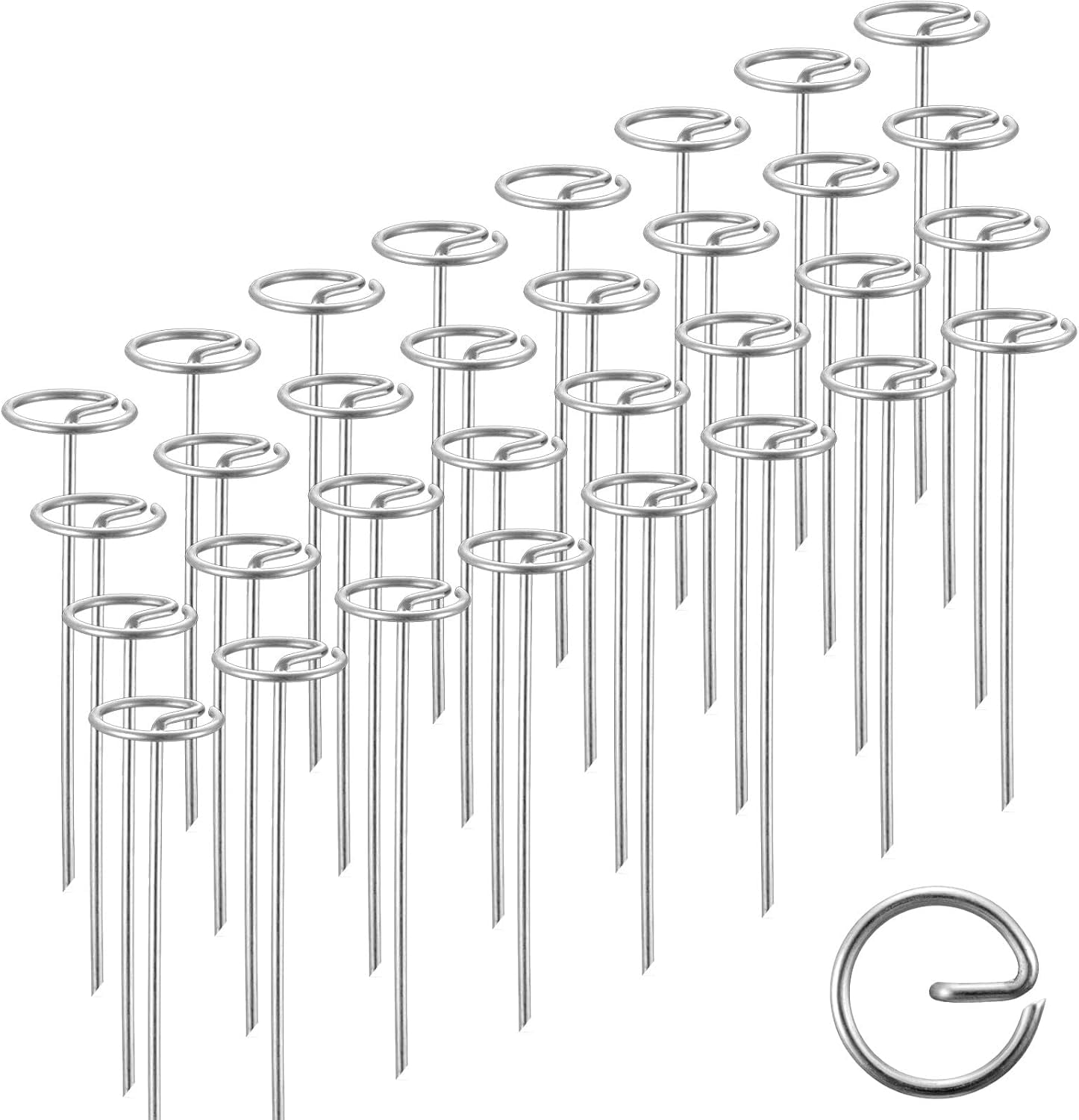 Landscape Staples,200 Pcs Garden Stakes, Circle Top 6-inch Galvanized ...