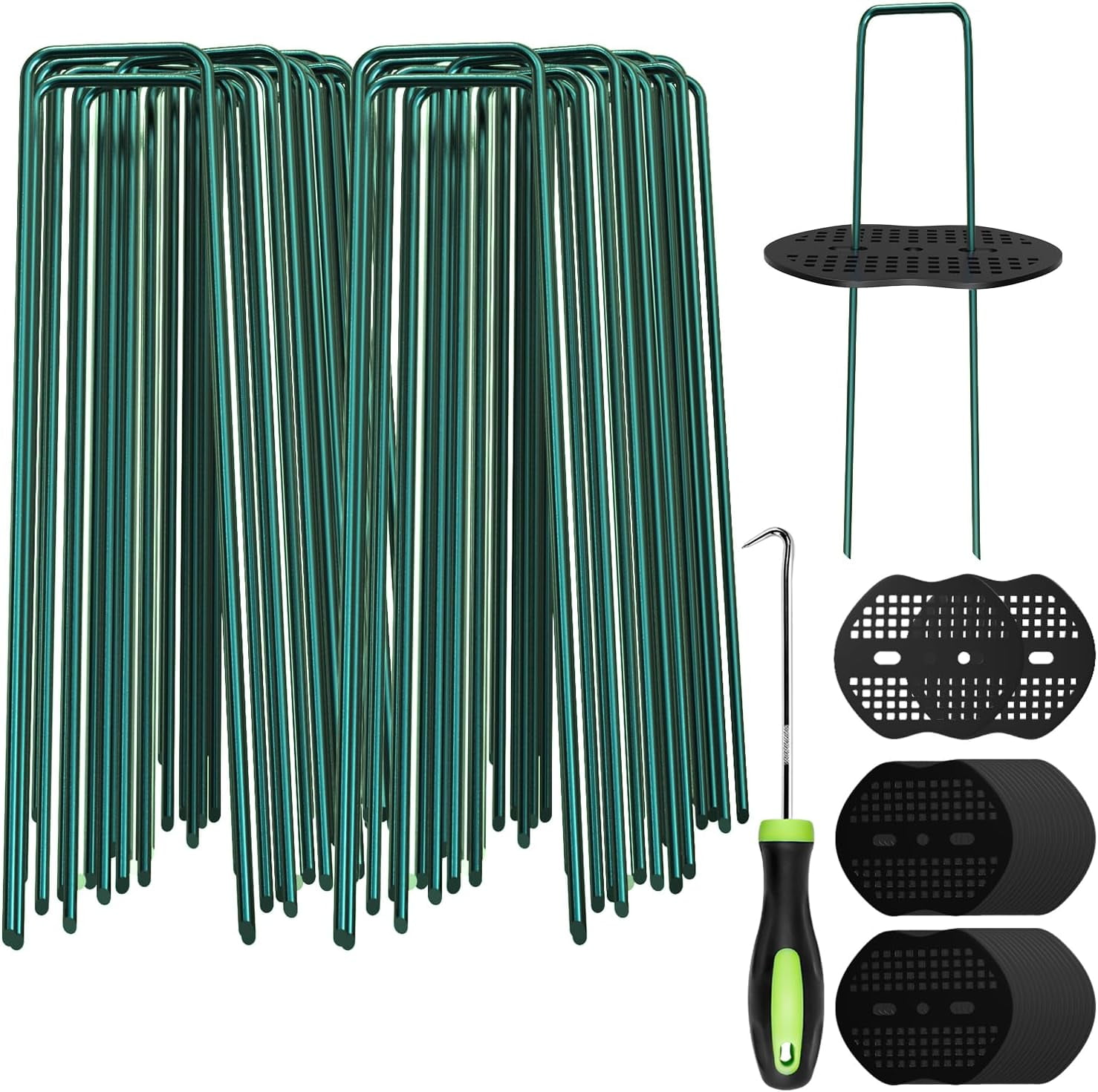 Landscape Staples 5.7Inch 250Pcs Garden Stakes with 250pcs Gasket, Lawn ...