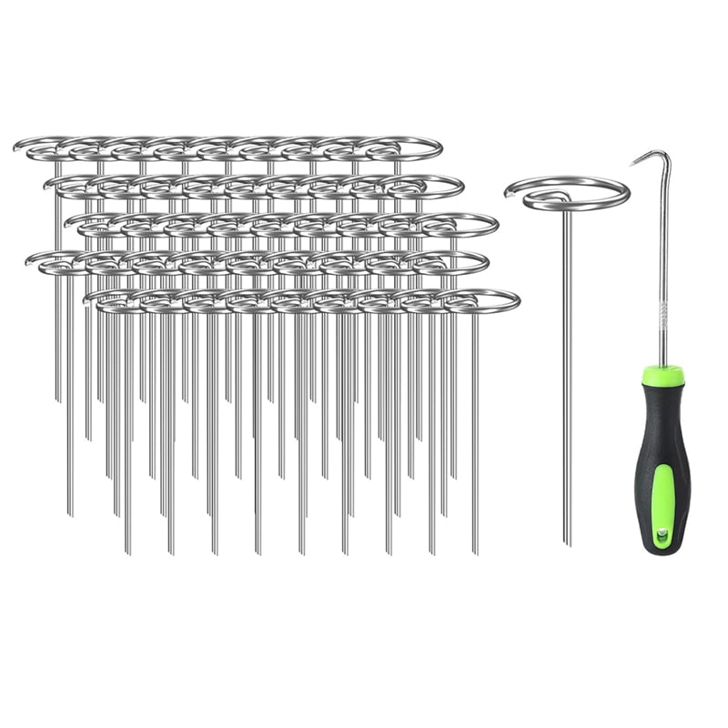 Landscape Staples 6in Rust- Galvanized Garden Staples Round Top ...