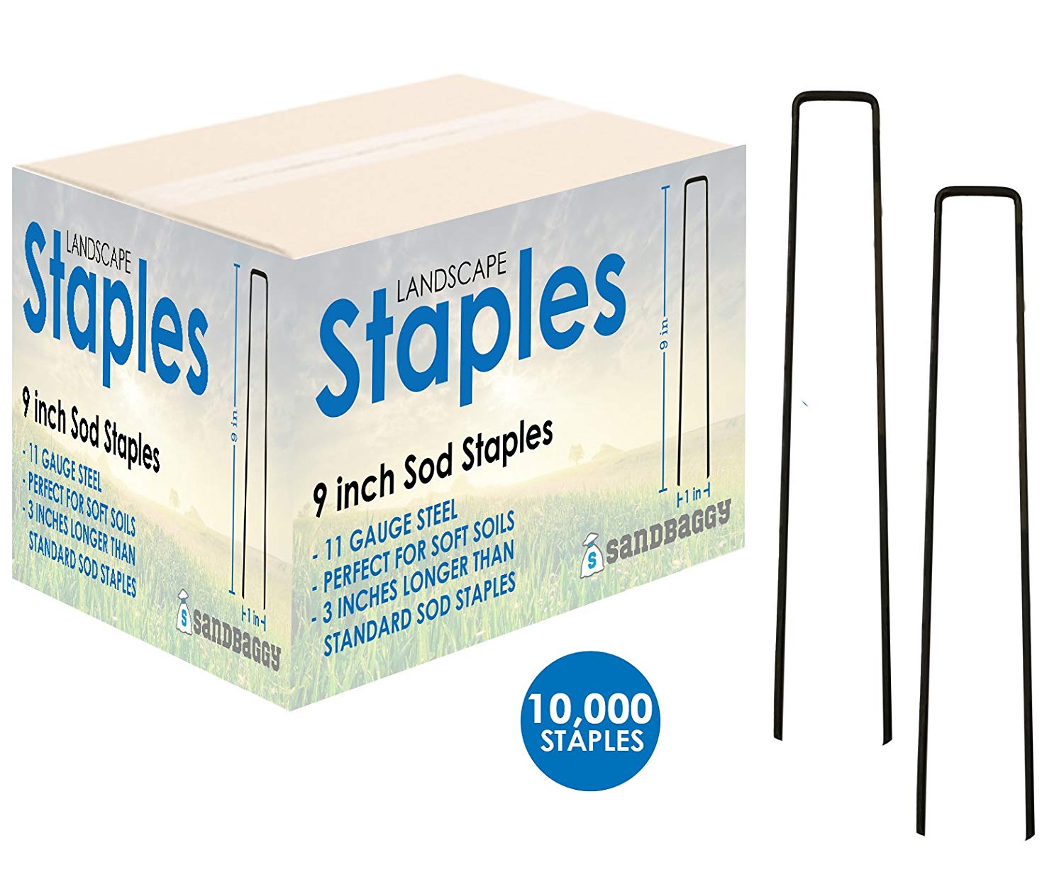 Landscape Staples 9-inch EXTRA LONG ~ Landscape Fabric Pins -Garden ...