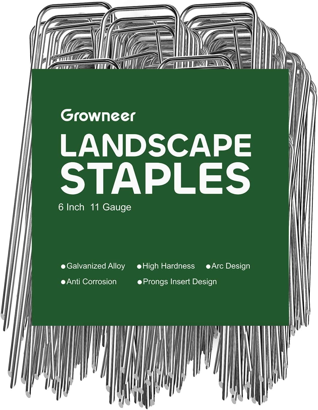 Landscape Staples Anti-Rust, 6 inch 500pcs Galvanized Garden Staples ...