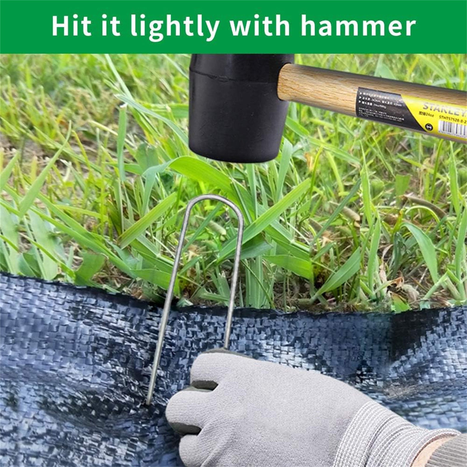 Landscape Staples Anti-rust, 60pcs Galvanized Garden Staples, U-Shaped ...