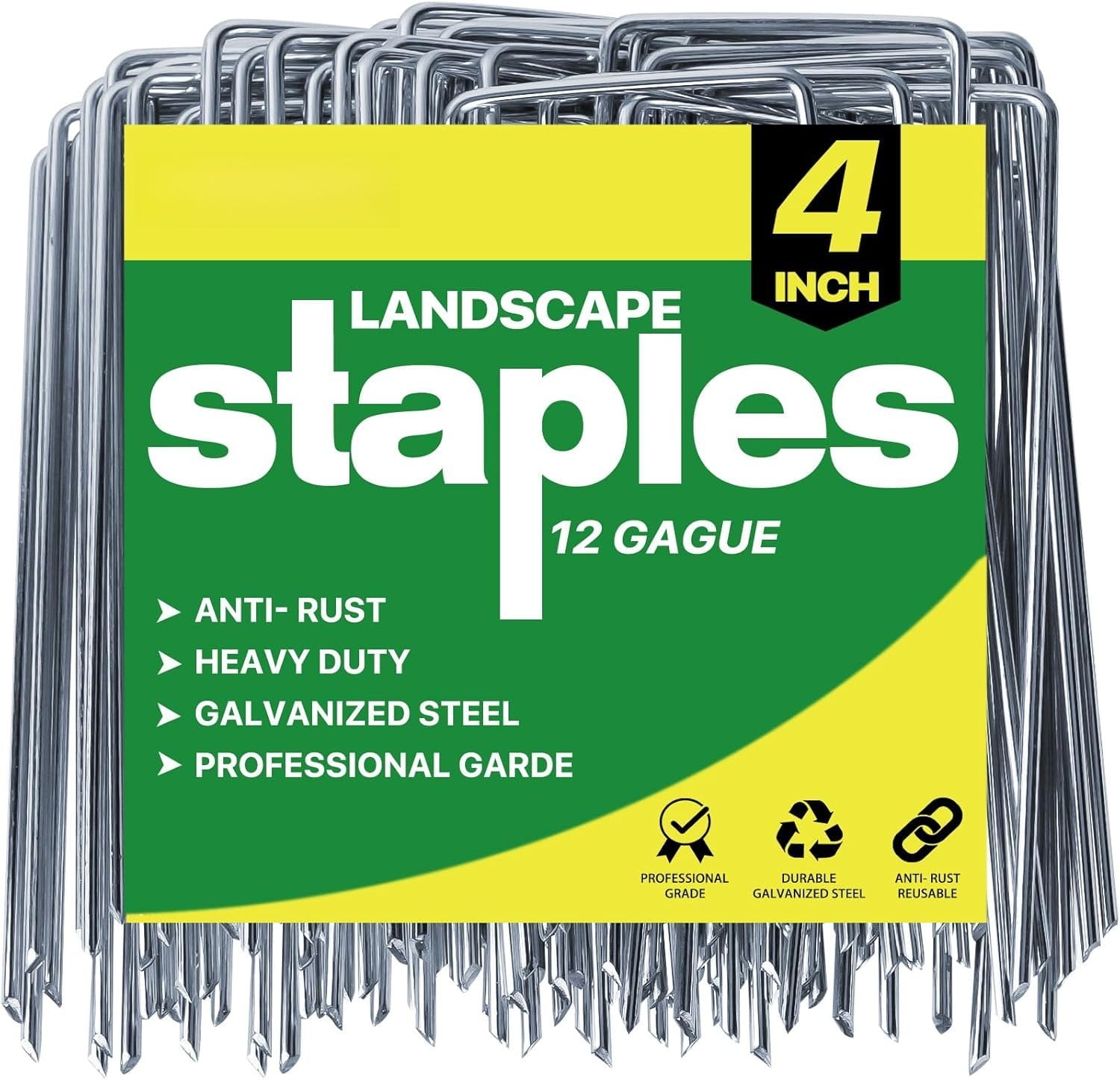 Landscape Staples Galvanized Garden Stakes,4 inch 50 12 Gauge Garden ...