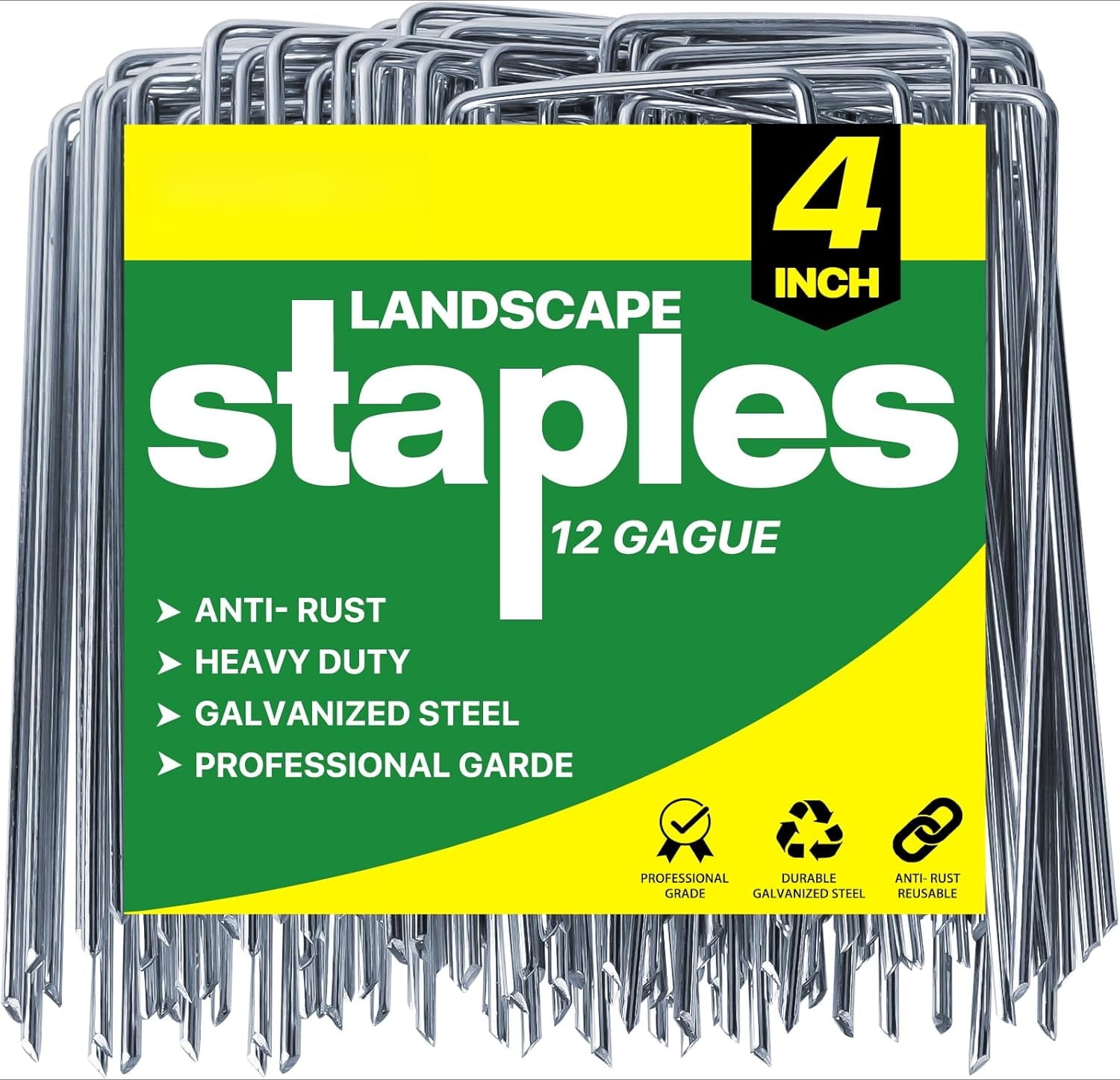 Landscape Staples Galvanized Garden Stakes, Gauge Heavy Duty Garden ...