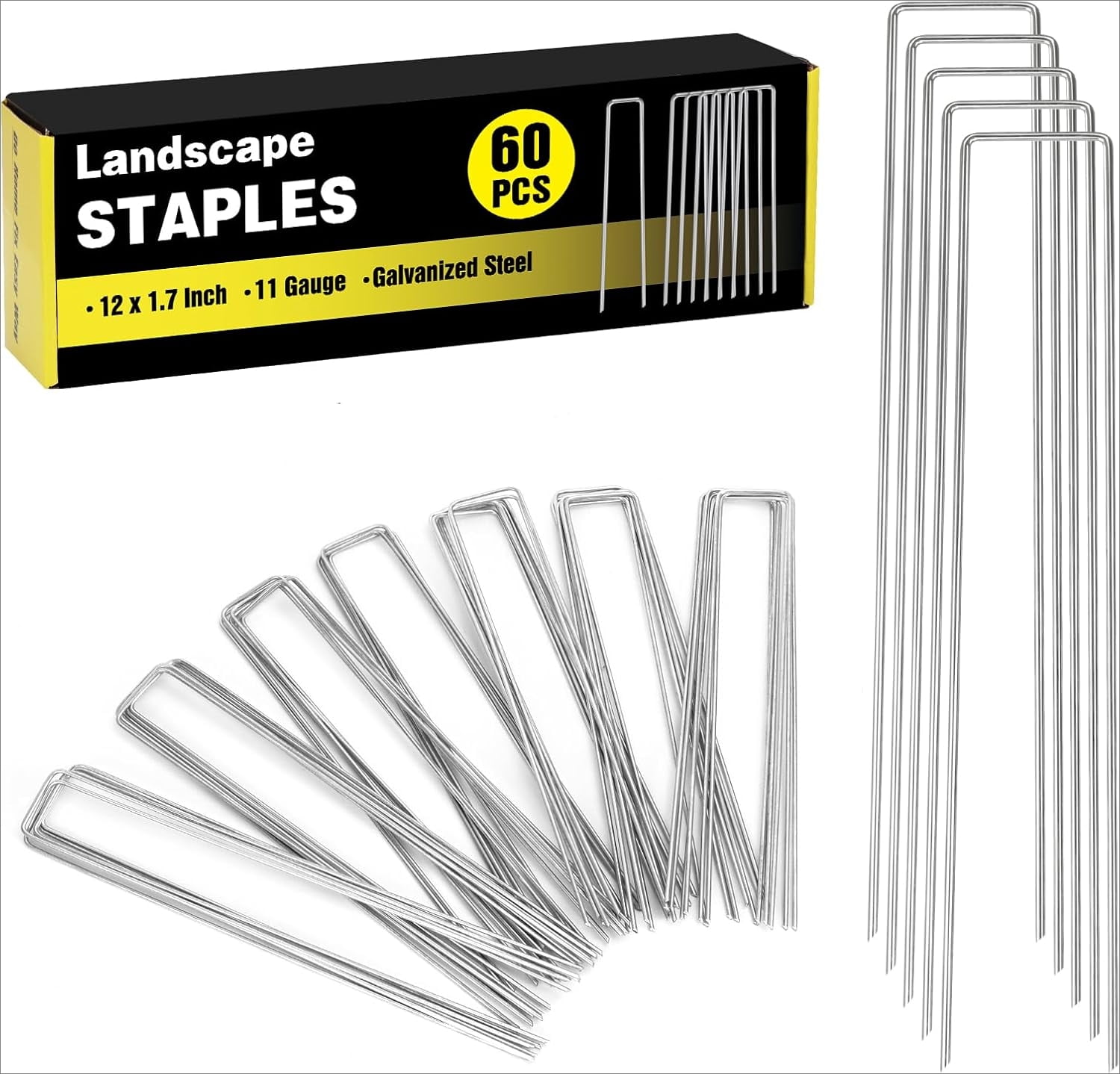 Landscape Staples, Garden Staples Galvanized Landscaping Fabric Gauge ...