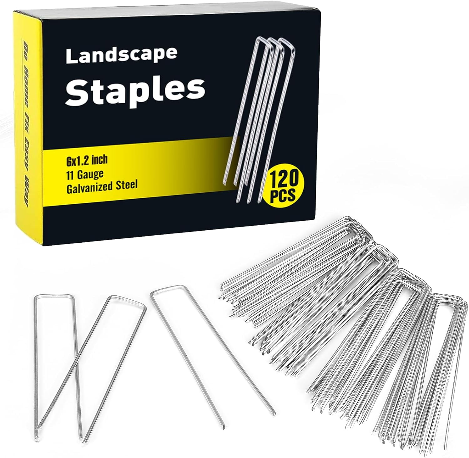 Landscape Staples Gauge Garden Staples, Galvanized Garden Stakes U ...