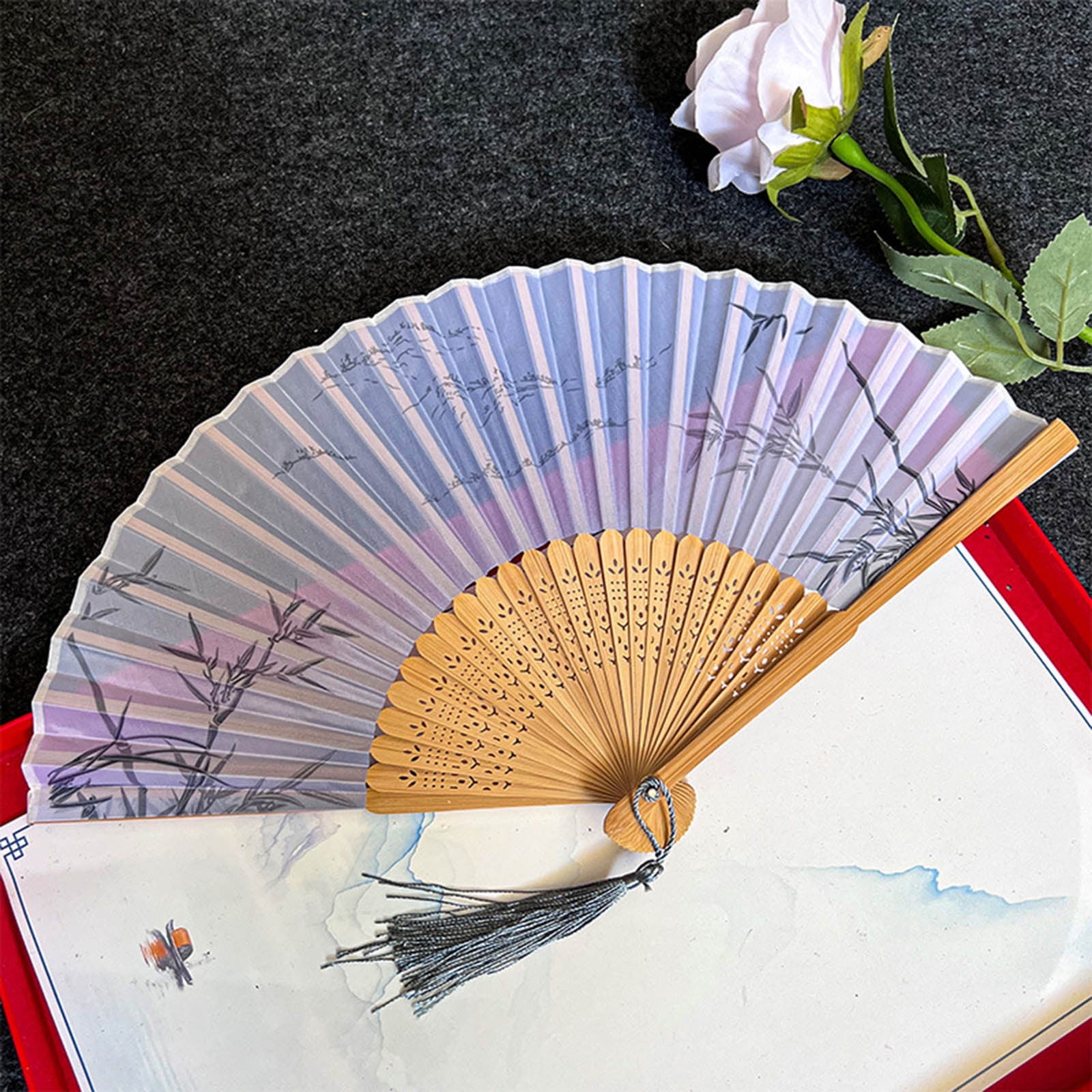 Landscape Style Fan,Stylish Folding Hand Fans Foldable Line Dancing ...