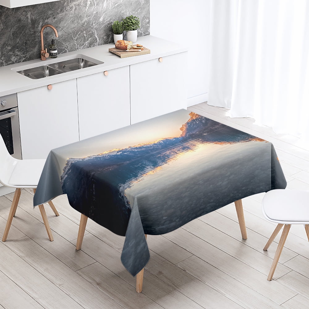 Landscape Tablecloth Mountains Canyon Lake Water Home Table Decoration ...