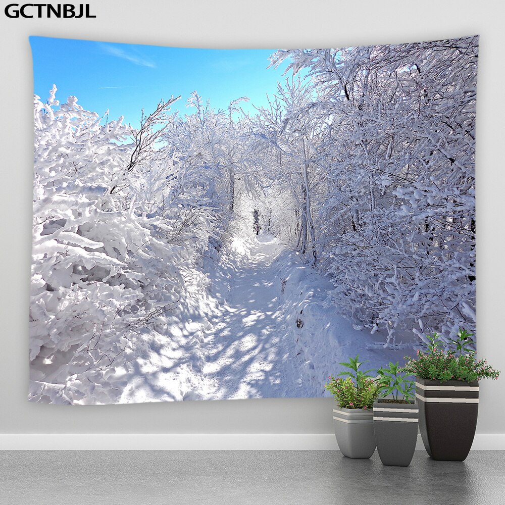 Landscape Tapestry Hippie Foggy Forest Skeleton Natural Scenery ...
