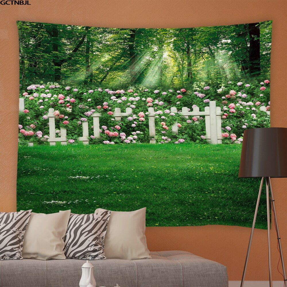 Landscape Tapestry Hippie Wall Hanging Forest Waterfall Natural Scenery ...