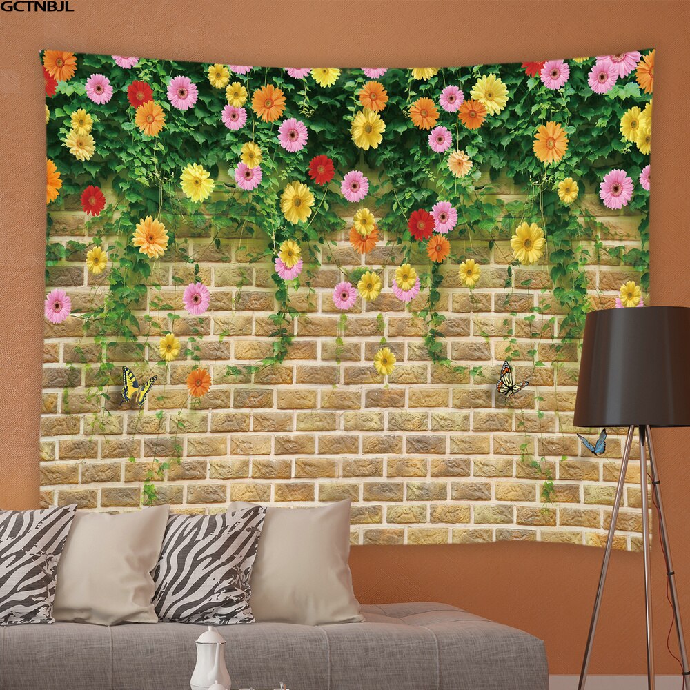 Landscape Tapestry Hippie Wall Hanging Forest Waterfall Natural Scenery ...