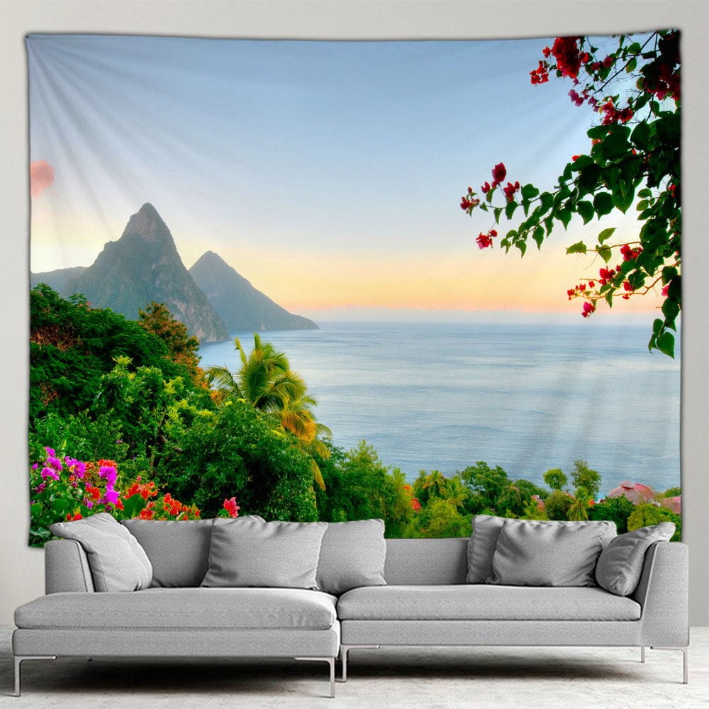 Landscape Tapestry Outdoor Garden Poster Nature Plants Flowers ...