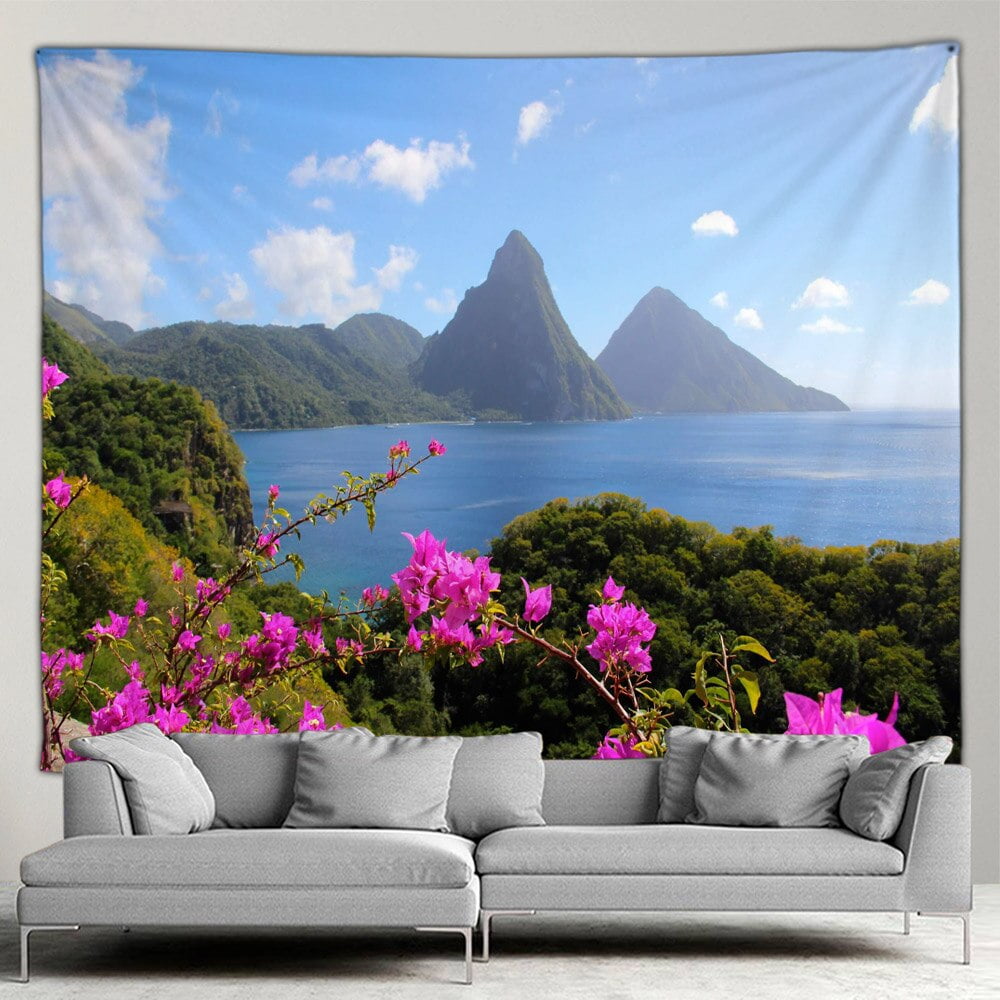 Landscape Tapestry Outdoor Garden Poster Nature Plants Flowers ...