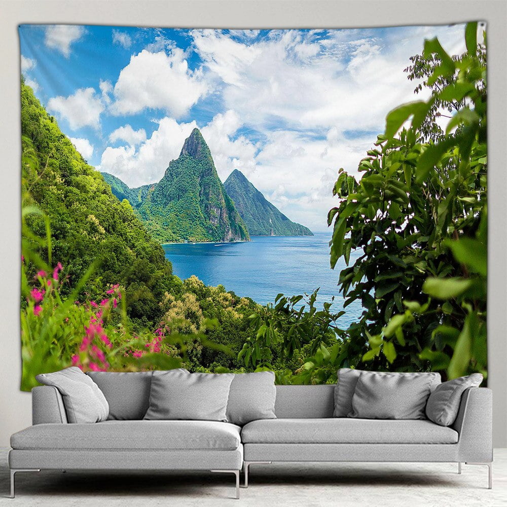 Landscape Tapestry Outdoor Garden Poster Nature Plants Flowers ...
