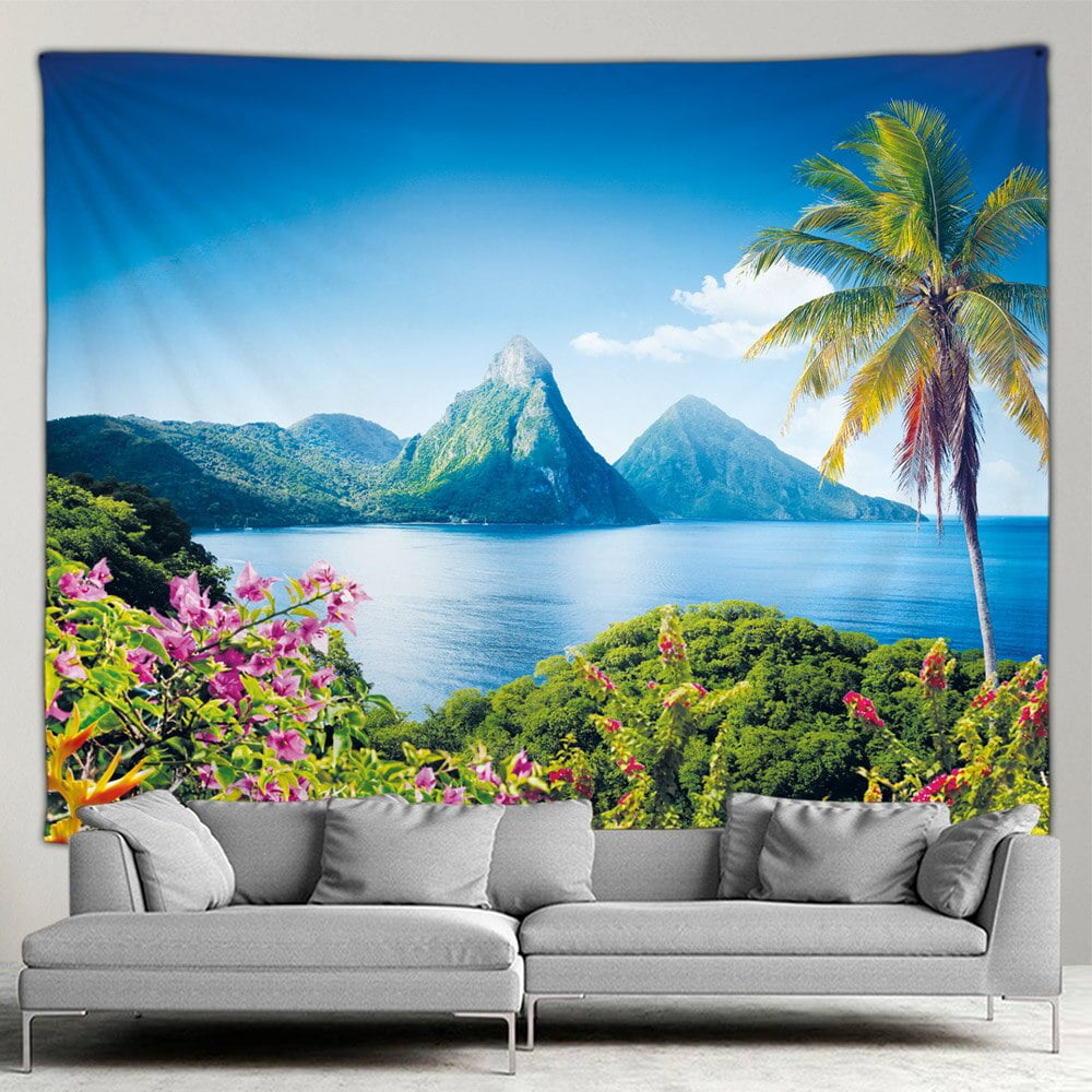 Landscape Tapestry Outdoor Garden Poster Nature Plants Flowers ...