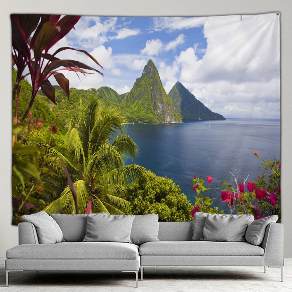 Landscape Tapestry Outdoor Garden Poster Nature Plants Flowers ...