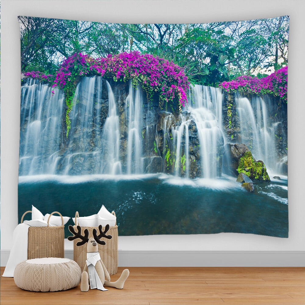 Landscape Tapestry Wall Hanging Psychedelic Forest Mandala Tapestries ...