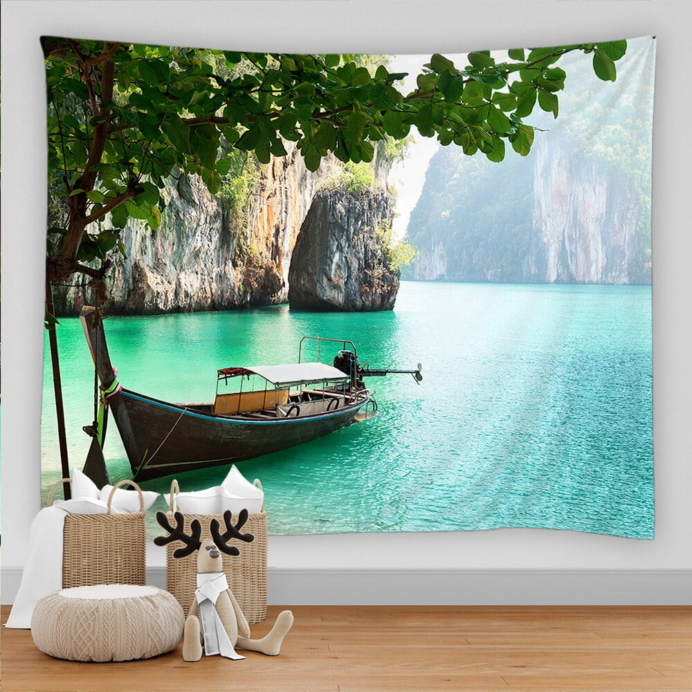 Landscape Tapestry Wall Hanging Psychedelic Forest Mandala Tapestries ...