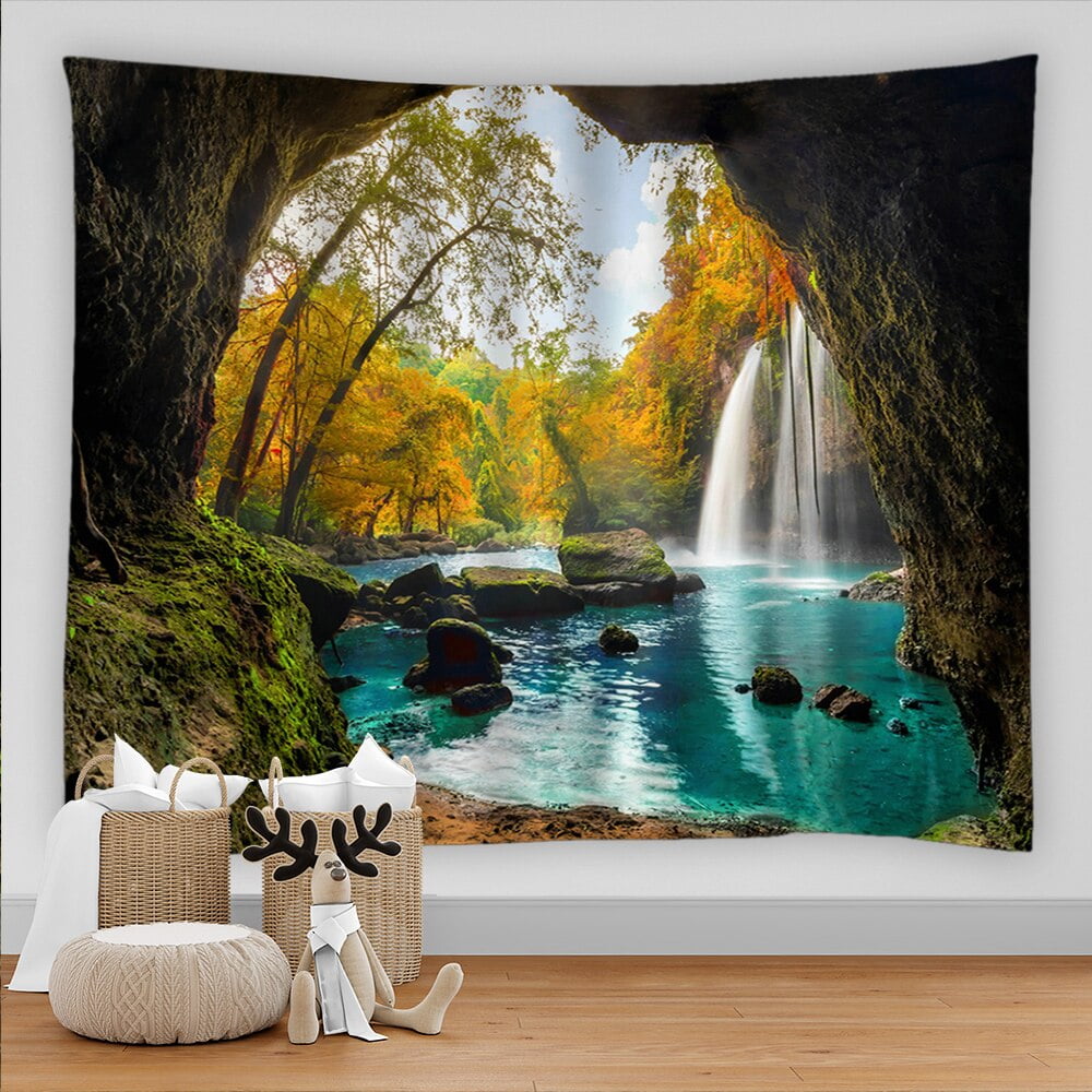 Landscape Tapestry Wall Hanging Psychedelic Forest Mandala Tapestries ...