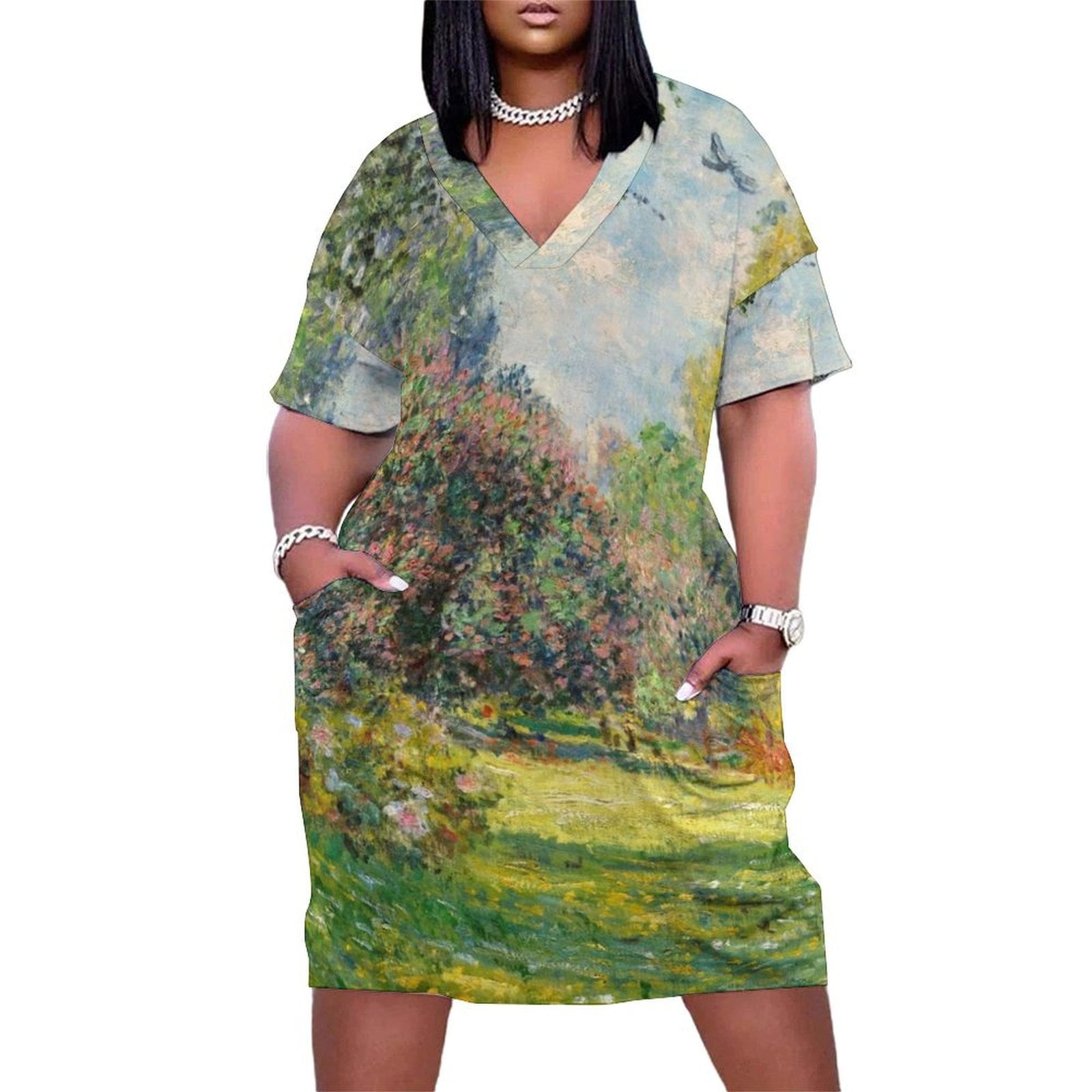 Landscape The Parc Monceau Claude Mt Loose Pocket Dress dress summer 2025 women Prom gown ...