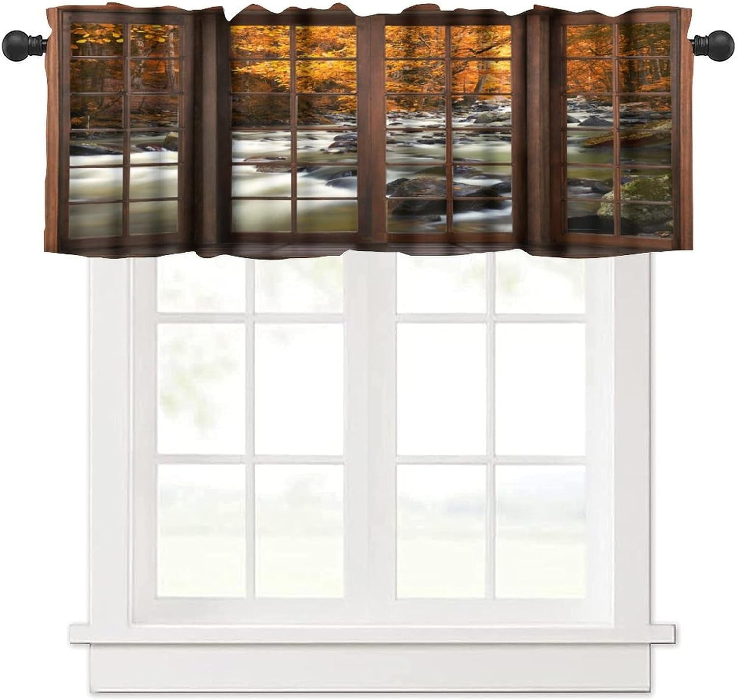Landscape Valances Curtains for Windows,Nature 3D Scenery View Autumn ...