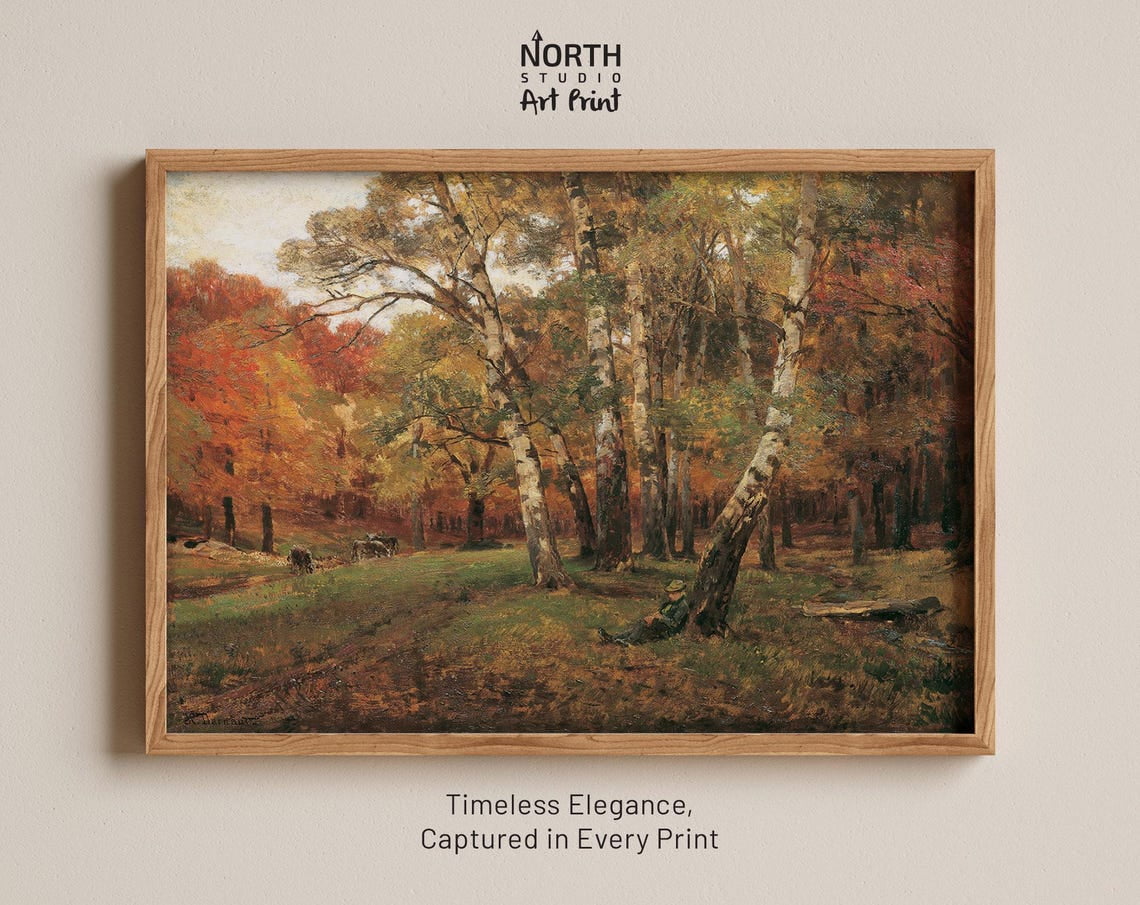 Landscape View With Birch Trees By Hugo Darnaut Print, Vintage Art ...